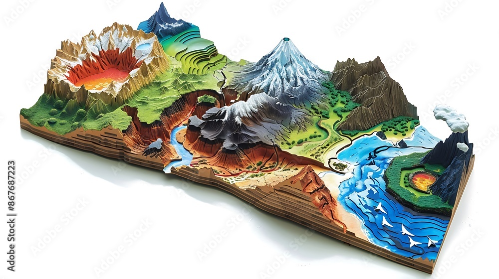Educational diagram illustrating the process of plate tectonics ...
