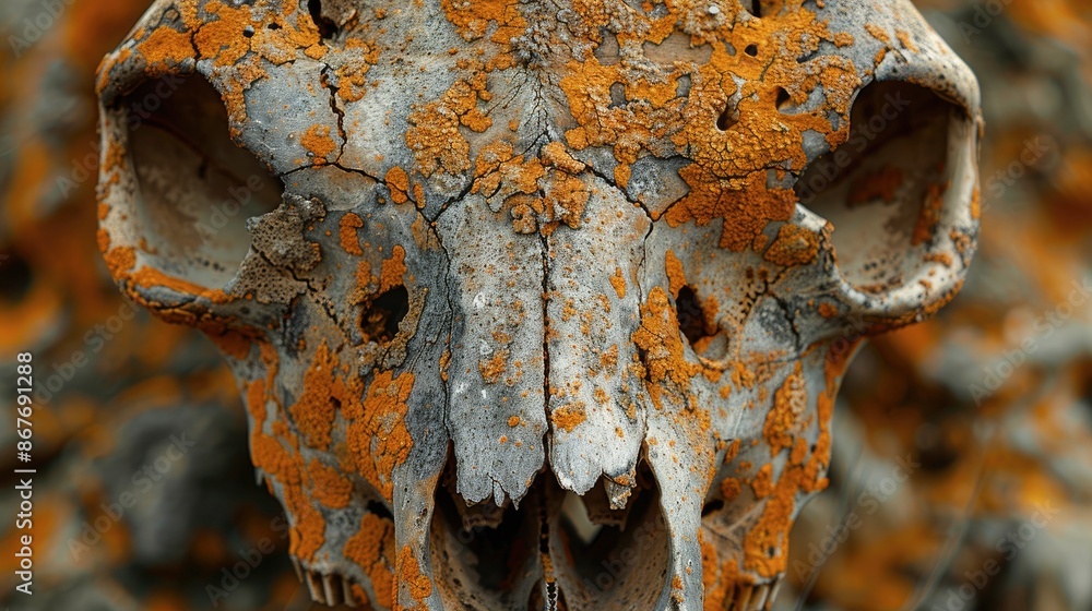 Close-up photograph of an animal skull's cranium, highlighting the ...