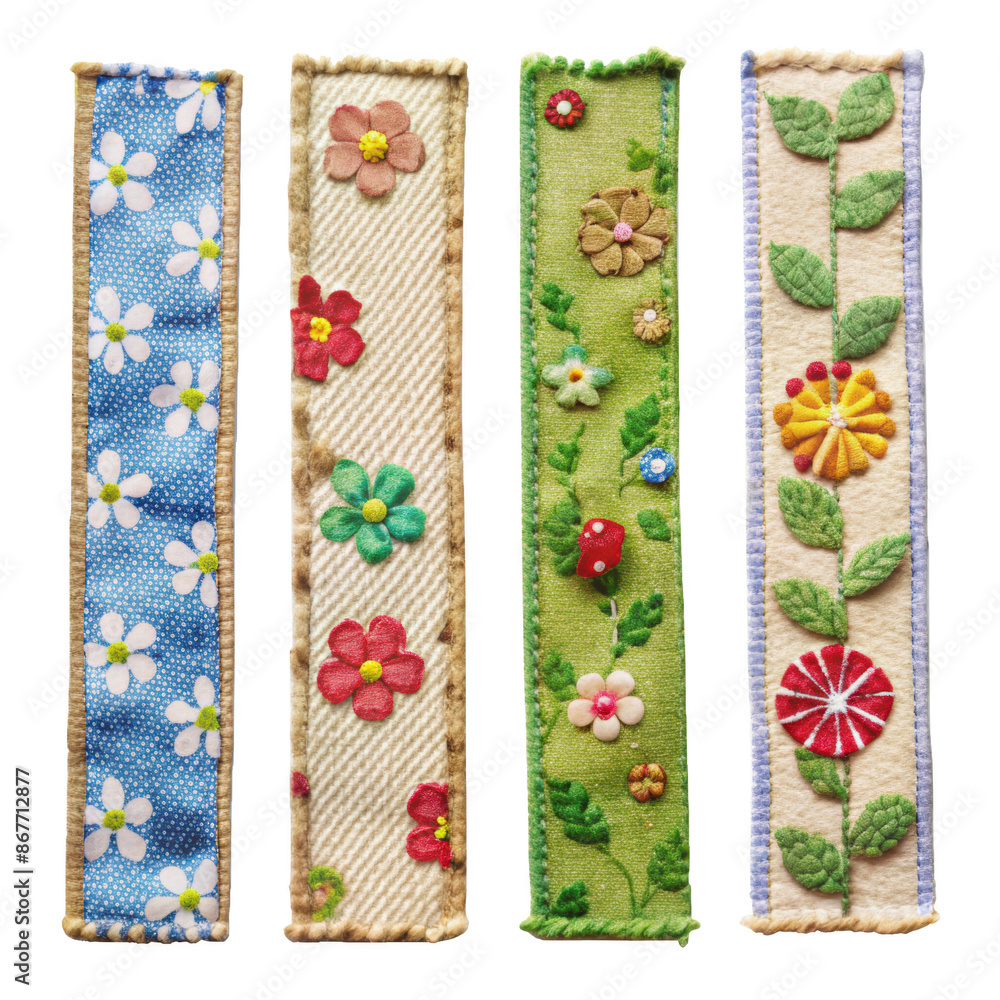 Colorful Decorative Bookmarks. Features Various Designs With Floral ...