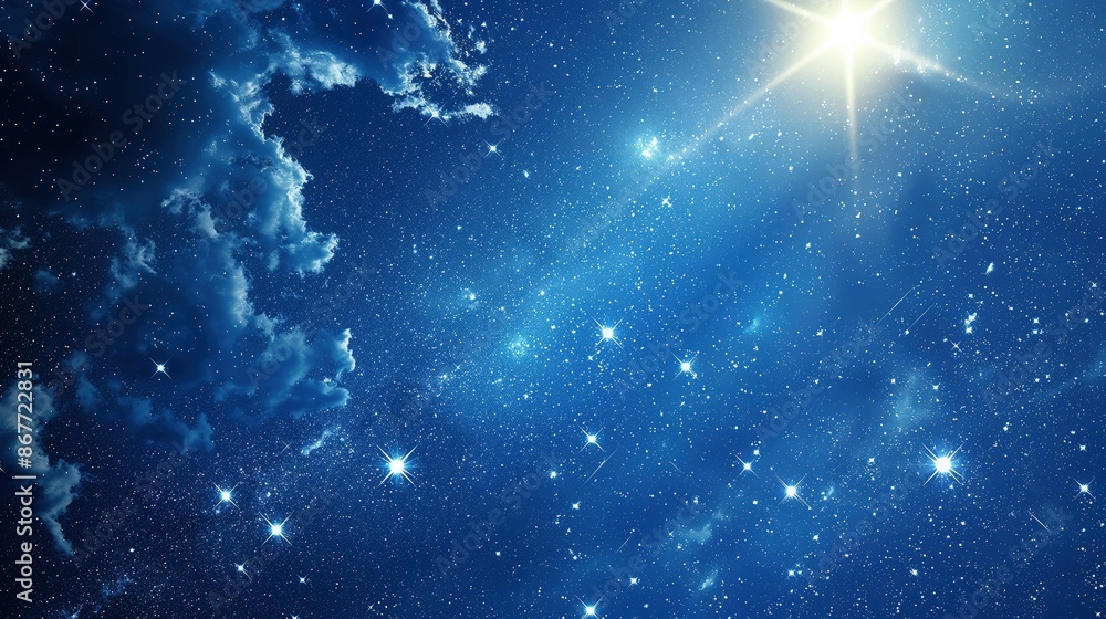 A mesmerizing Zoom background featuring a bright starry sky with deep ...