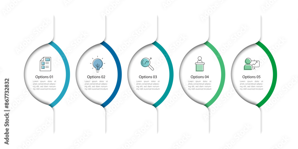 Timeline Creator infographic template. 5 Step timeline journey ...