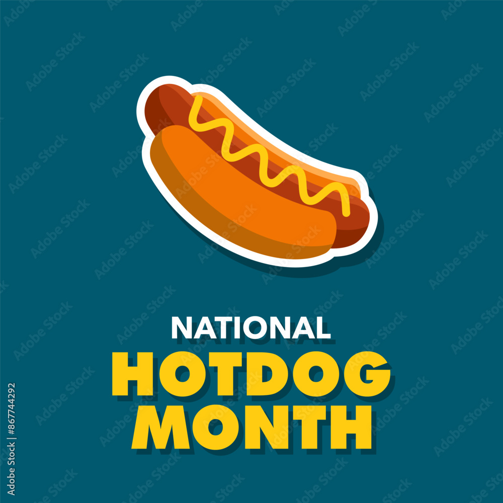 vector graphic of national hot dog month good for national hot dog ...