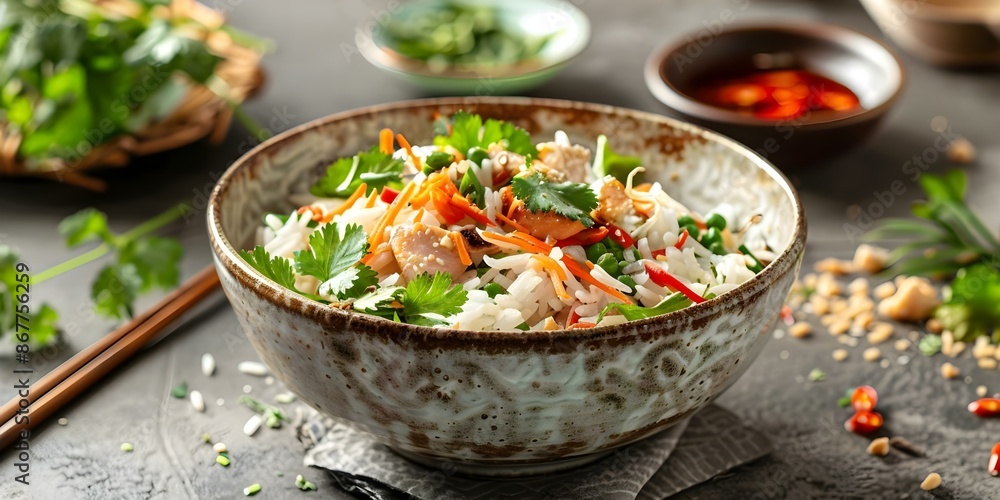 Delicious Vietnamese Com Tam rice dish with authentic flavors. Concept ...