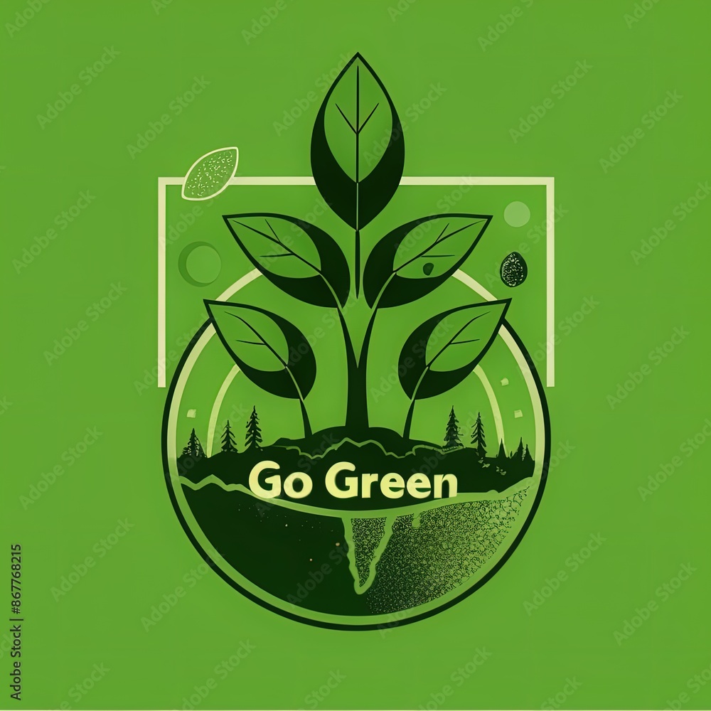 Go Green logo. Save the Planet. Good for Go Green Campaign Needs. Eco ...