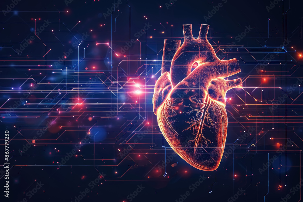 Illustrative diagrammatic representation of heart health. clear image ...