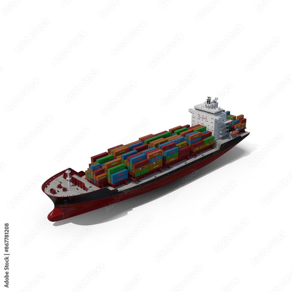 ภาพประกอบสต็อก Realistic 3D Container Ship PNG Images | High-Quality ...