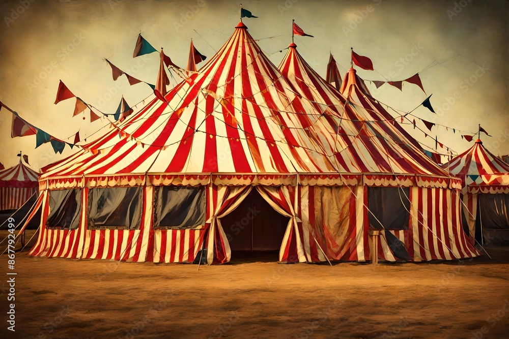 Vintage Big Top Circus Tent . Stock Illustration | Adobe Stock