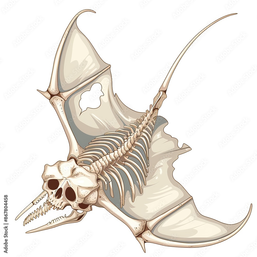 Stingray skeleton cartoon isolated whitebackground Stock Illustration ...