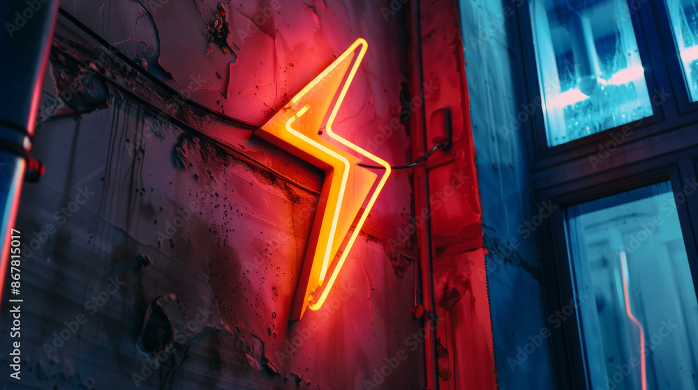 Lightning symbol for high-voltage electric charging stations. It's a ...