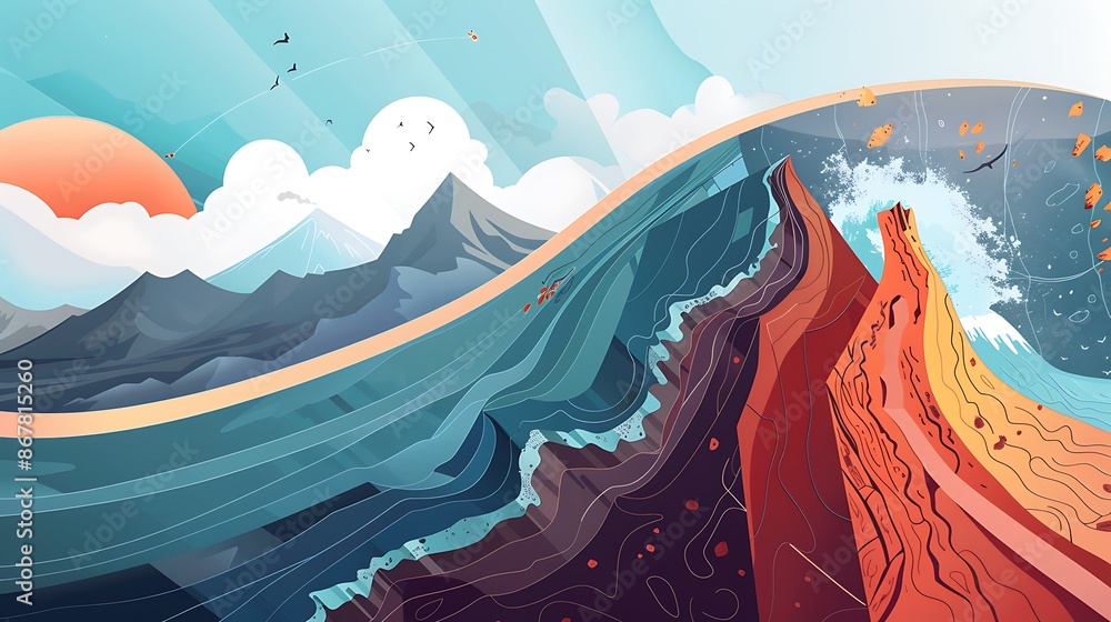 Detailed infographic explaining the process of plate tectonics showing ...