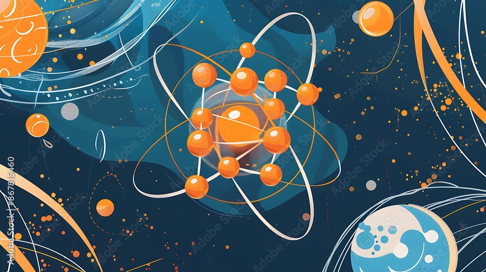 Detailed infographic on the Structure of the Atom illustrating protons ...