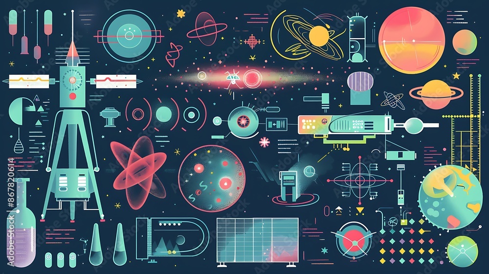 Educational infographic illustrating gamma ray electromagnetic spectrum ...