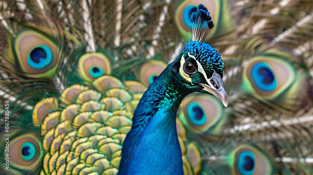 Educational chart on the Peacock Pavo cristatus showcasing its vibrant ...