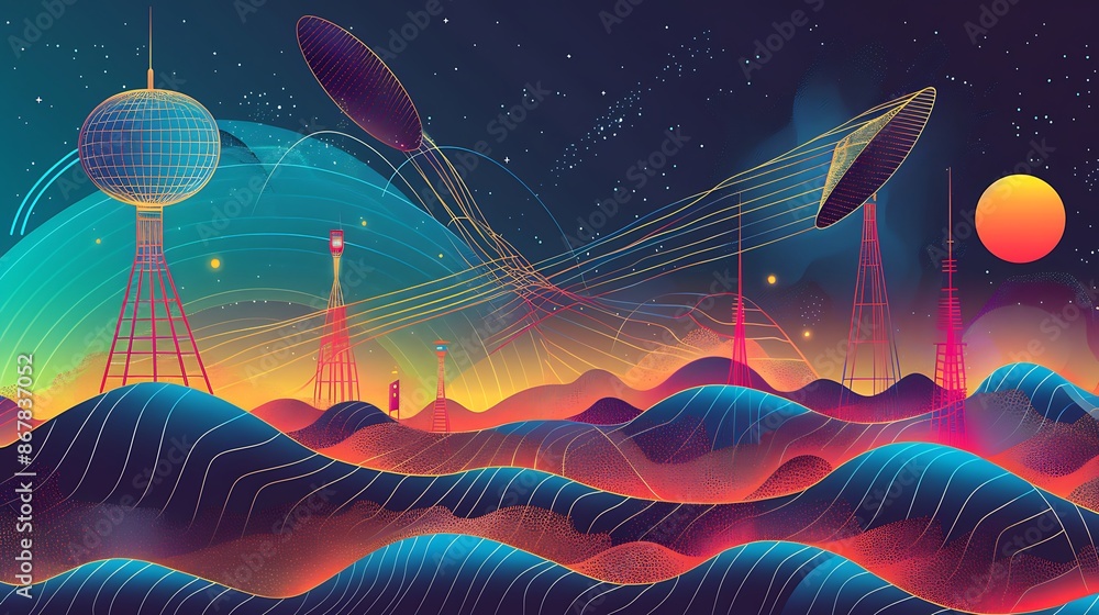 Infographic focusing on radio waves and microwaves in the ...