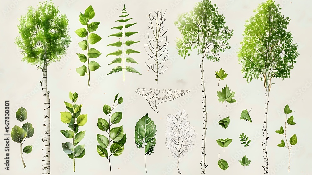 Infographic on the Birch Tree Betula pendula highlighting its white ...