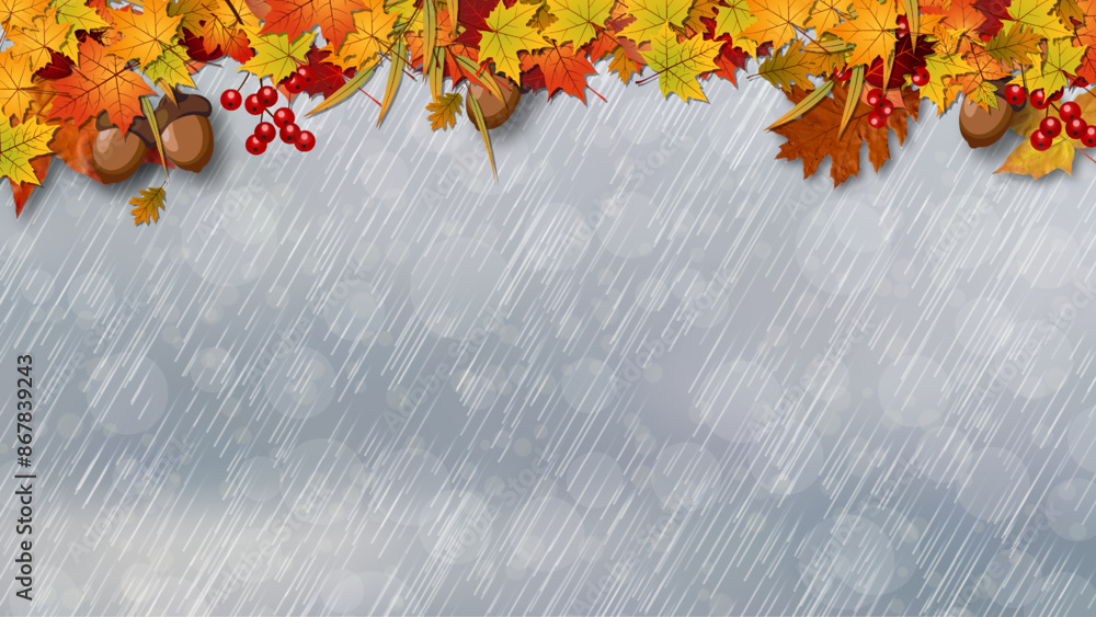 Autumn theme elegant vector background. Design for presentation ...