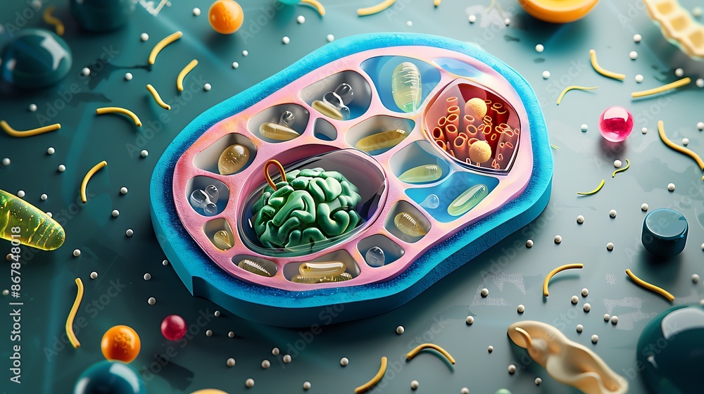 Diagram showing the structure of a typical plant cell labeling the ...