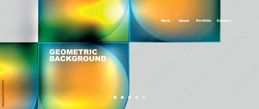 Round squares, circles with fluid gradients. Vector Illustration For ...