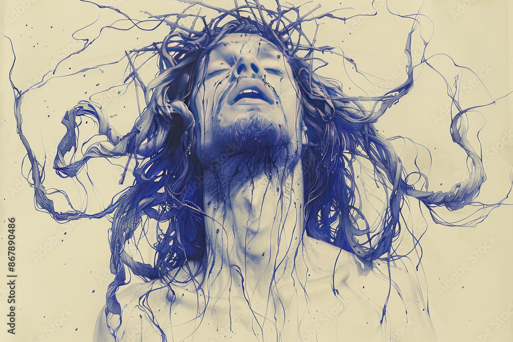 sketch drawing of Jesus dies on the Cross. The Crucifixion and Death of ...