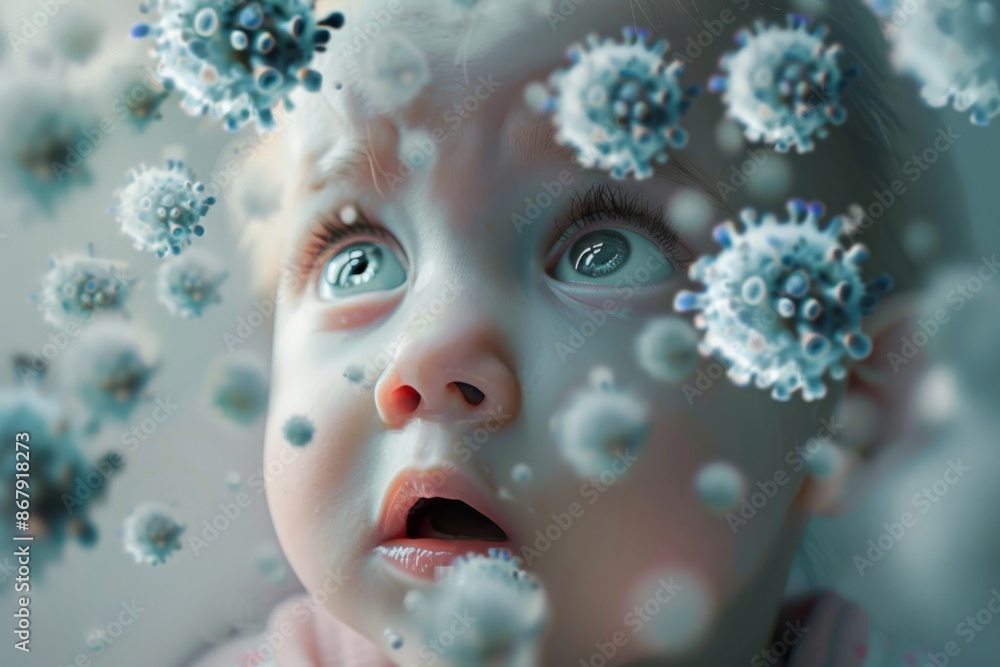 Her rosy cheeks and anxious stare dominate her small delicate face ...