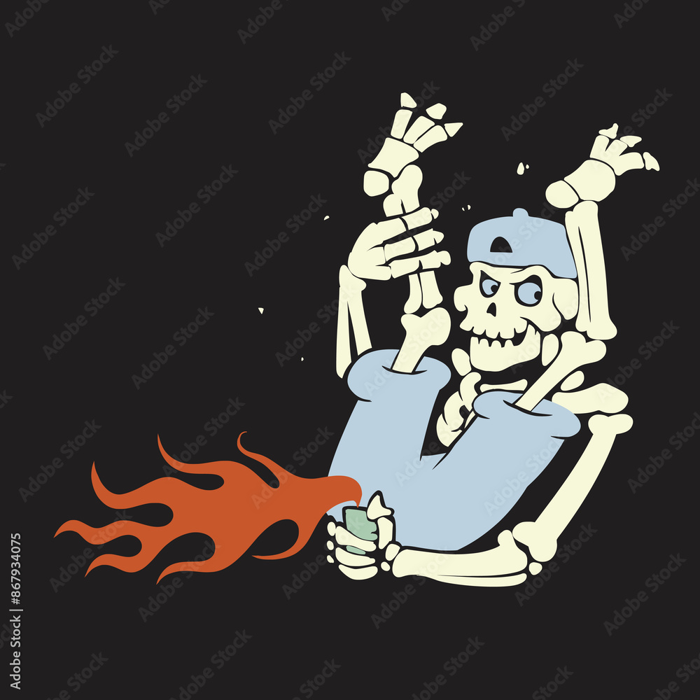 Vetor de Vector Cartoon Silhouette of Grim Reaper Lighting Farts on ...