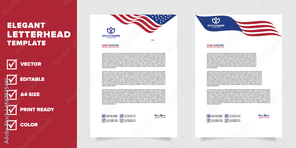 Modern corporate letterhead design template with the identity of the ...