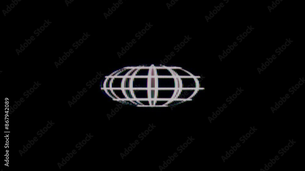 CRT Interface of Elements Globe - earth globe on black background ...