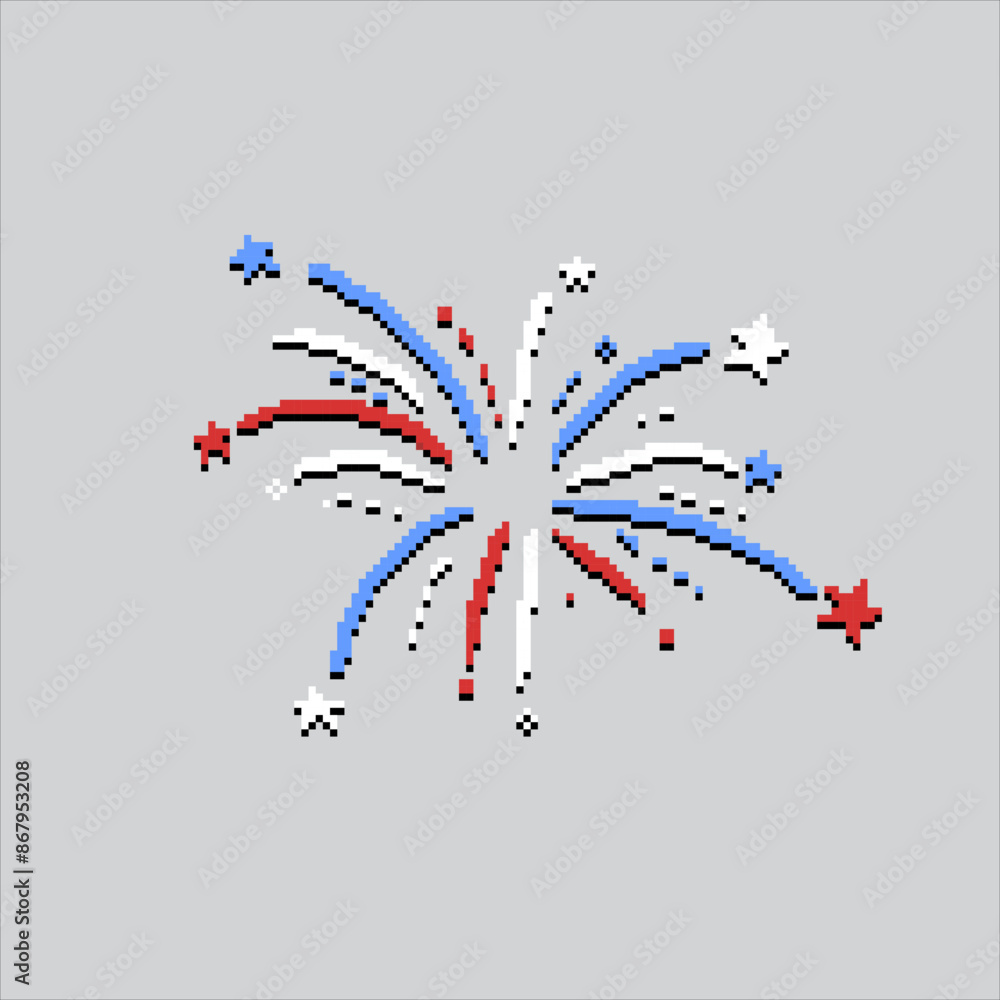 Vetor de Pixel art illustration US Ice Cream. Pixelated United States ...