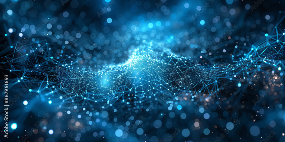 Technology background for technology processes, neural networks, AI, data transfer, encryption ...