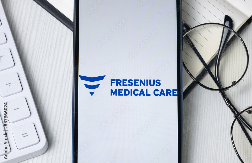 New York, USA - 21 June 2024: Fresenius Medical Care Logo on Phone ...