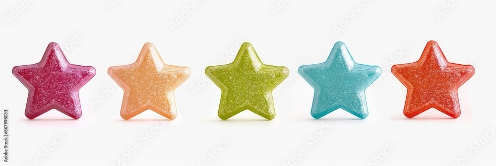 Colorful Star-Shaped Objects in a Row Stock Photo | Adobe Stock