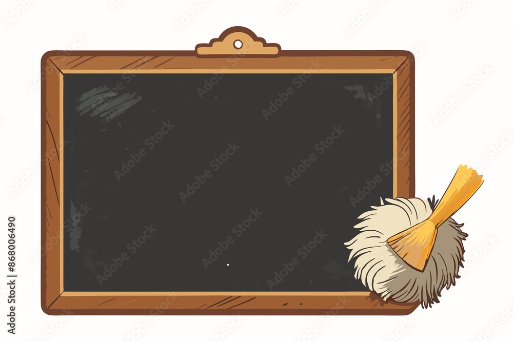 vintage-style blackboard with chalkboard scribbles and single, worn-out ...