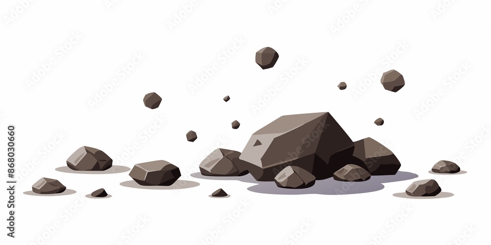 scattered, rock, white, forgotten, group of small rocks are scattered ...