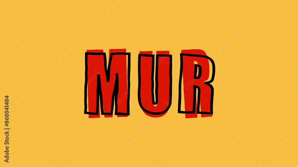 MUR, Cute cartoon style hand drawn like letters, Ideal for promotions ...