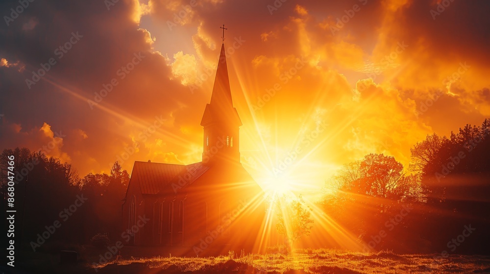 Banner background of Church Day theme banner design for microstock, no ...