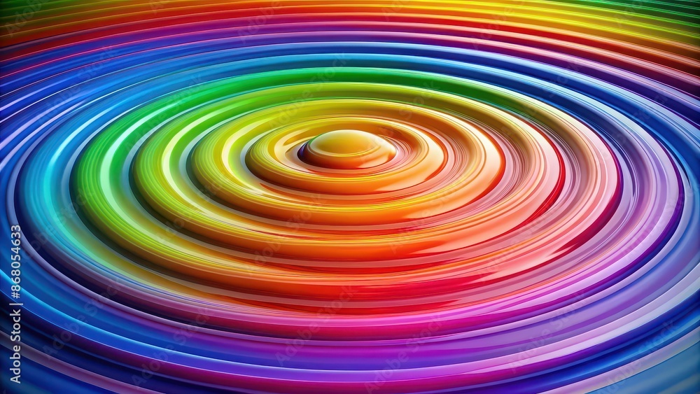 Concentric rainbow circles creating a ripple effect, symbolizing unity ...