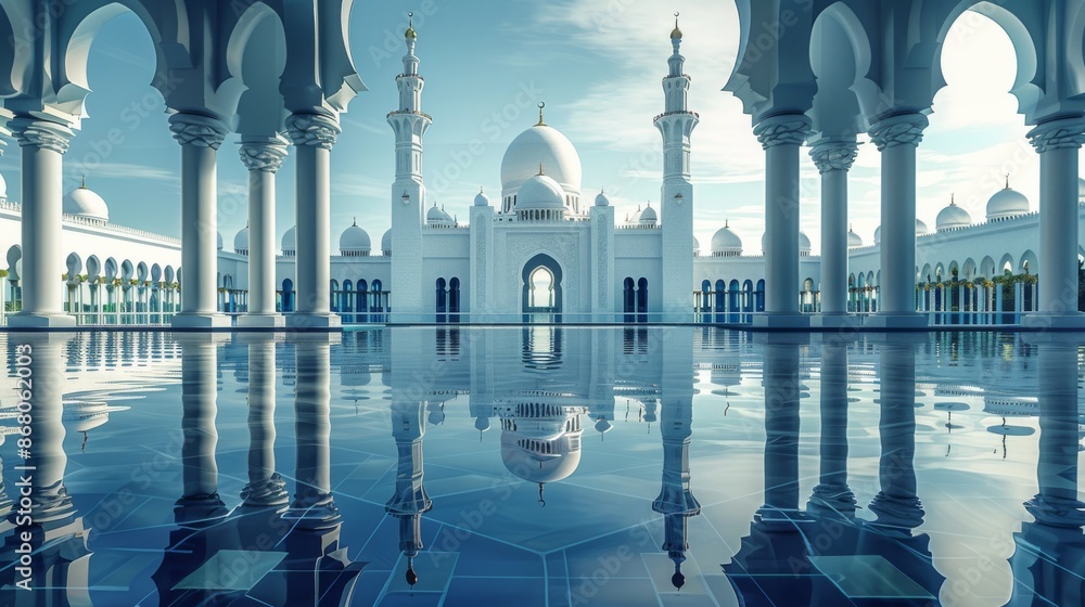 Symmetry: banner background of Mosque Day theme banner design for ...