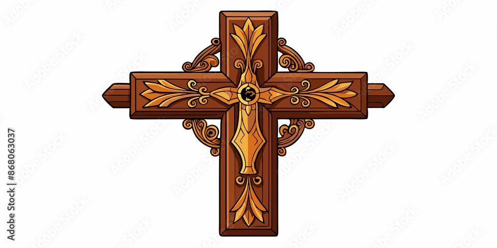 crucifix, symbols, Christian, wooden, Antique wooden crucifix with ...
