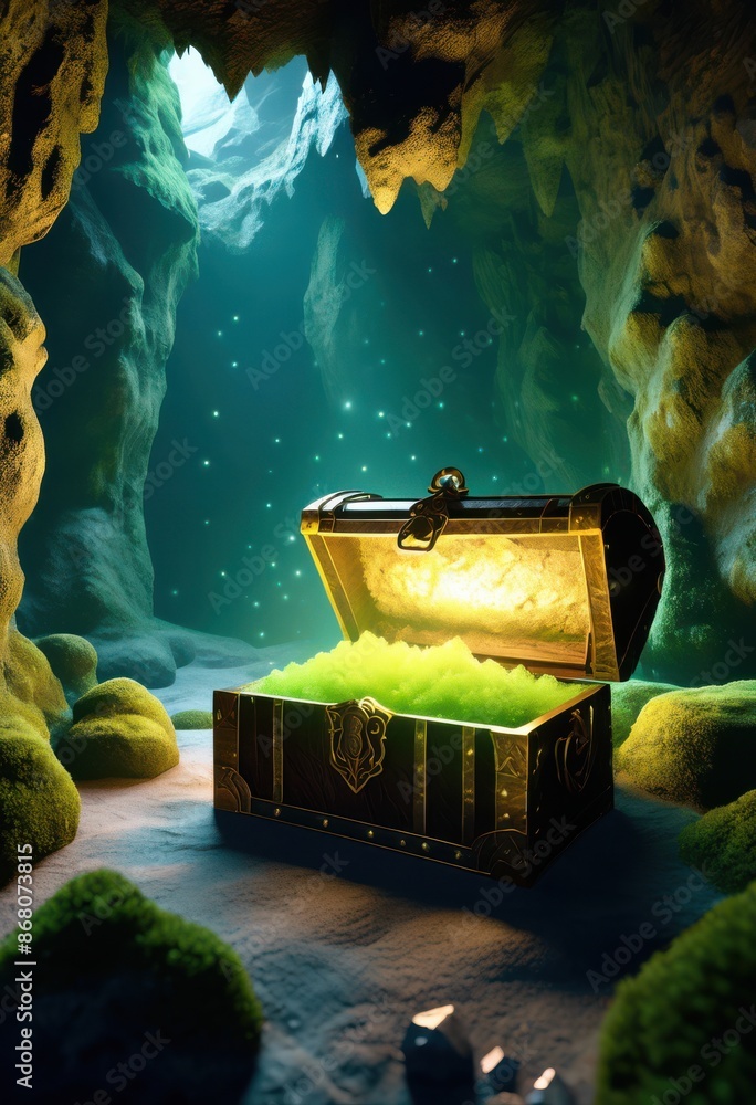 mysterious cursed treasure concealed enigmatic misty cave, hidden ...