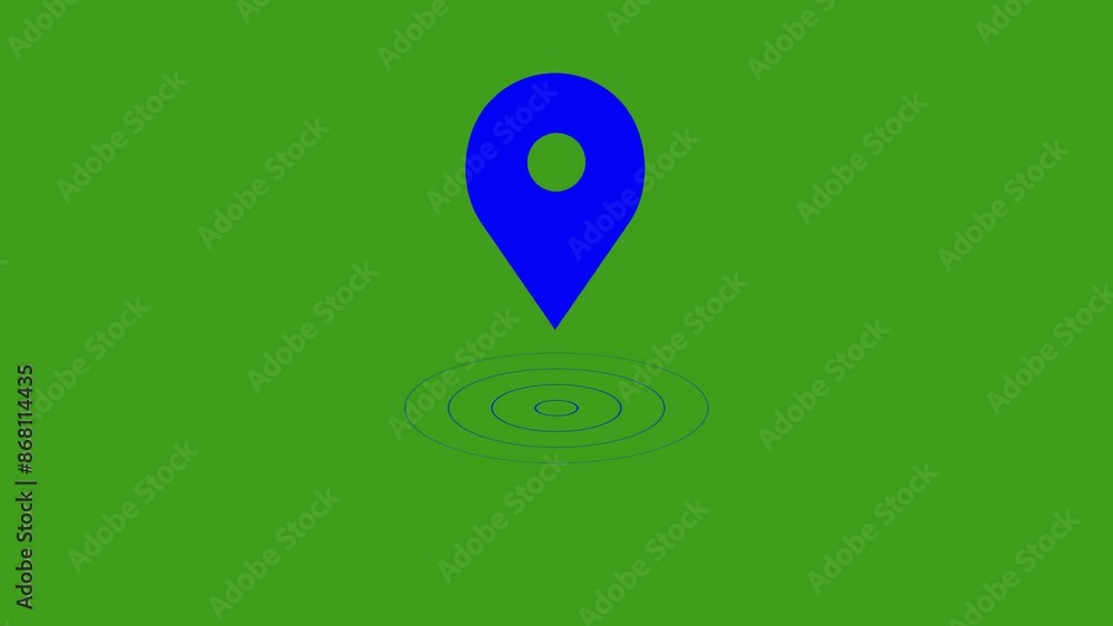 Location map pin pointer on GPS Map tracker animation on green ...