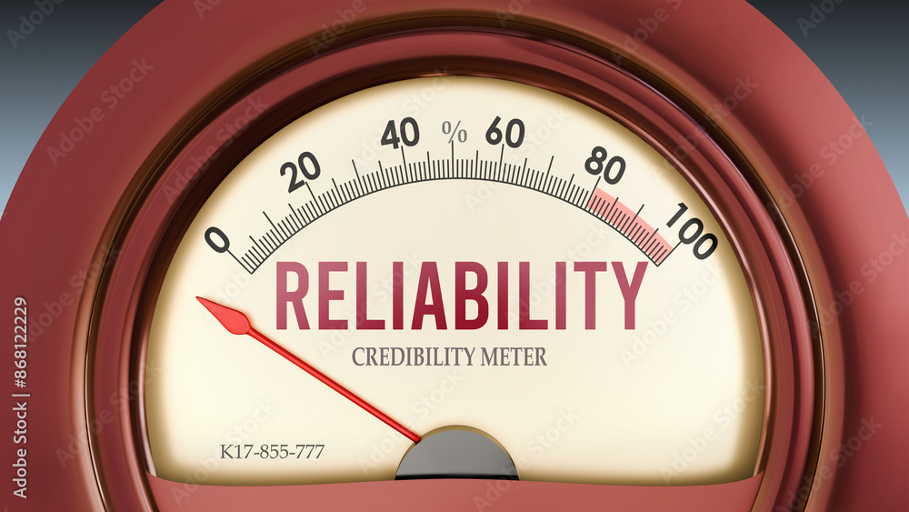 Reliability and Credibility Meter that hits less than zero, showing an ...