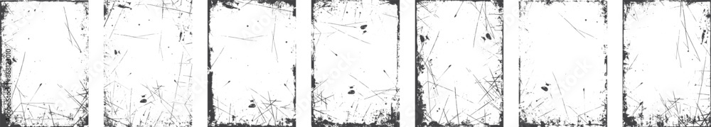 Black grunge texture border frame over white. Overlay of paper texture ...