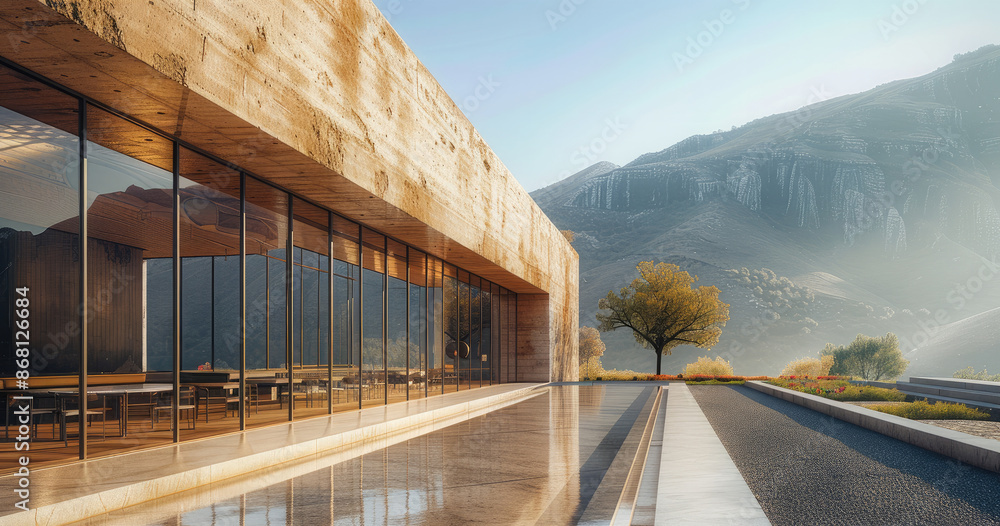 A rustic rammed earth wall with most of its surface covered in rammed ...