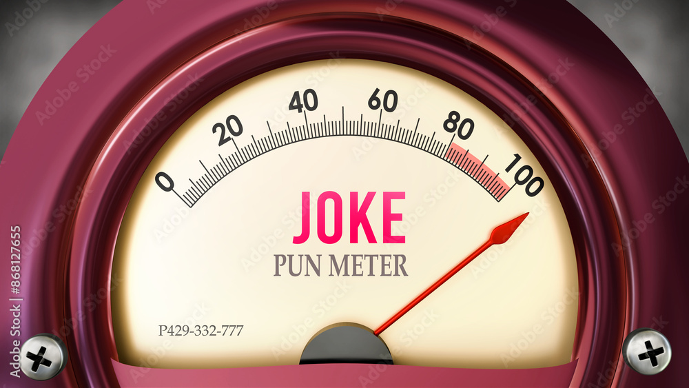 Joke and Pun Meter that is hitting a full scale, showing a very high ...
