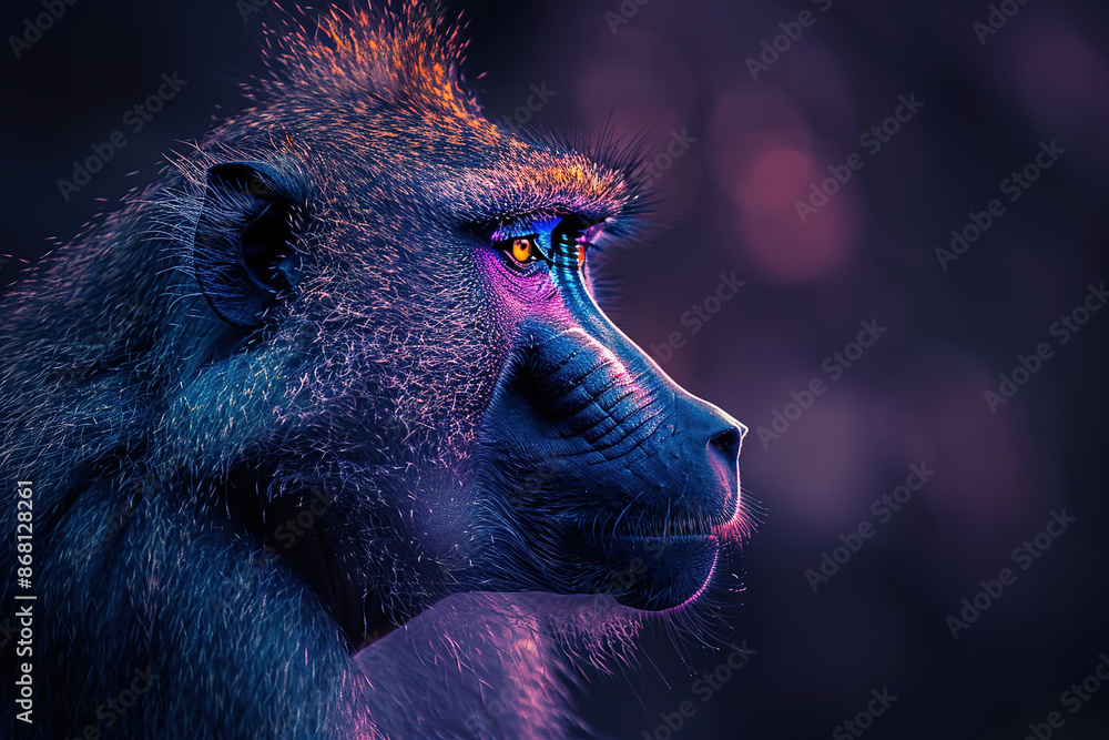 Captivating image of a baboon with an intense gaze, showcasing its ...