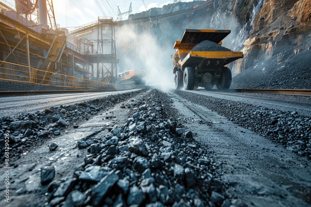 Machinery and infrastructure are visible, showcasing the industrial ...