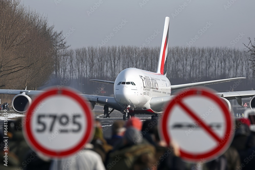 Visual representation of aviation safety precautions through signs and ...