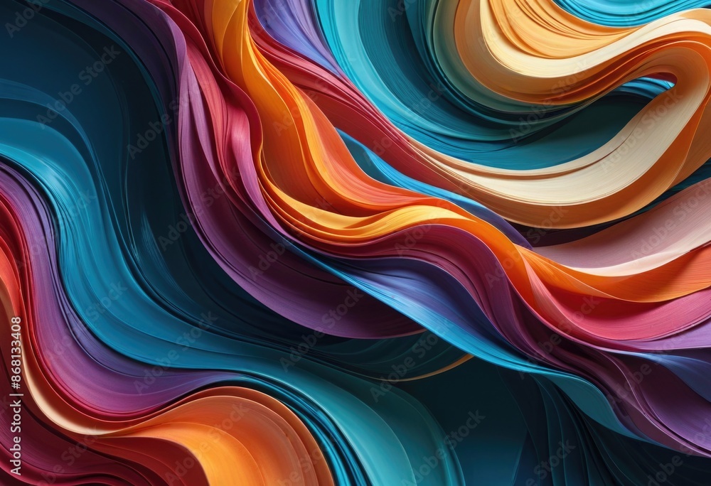 seamless flow of colors in a ribbon-like structure, moving from an ...