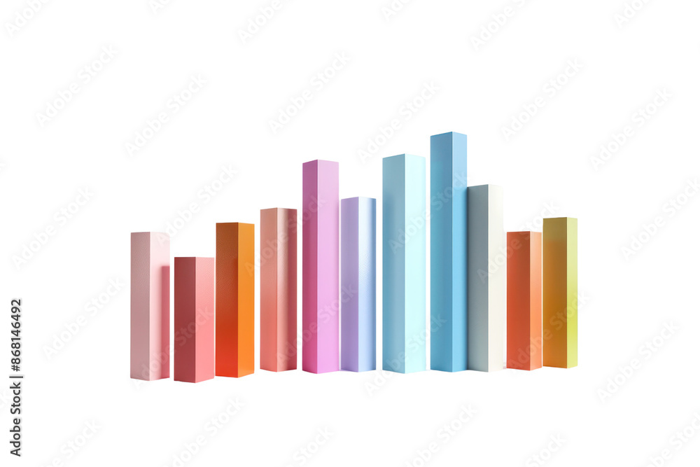 Colorful 3d Bar Chart Illustration Representing Data Analysis Business Statistics And