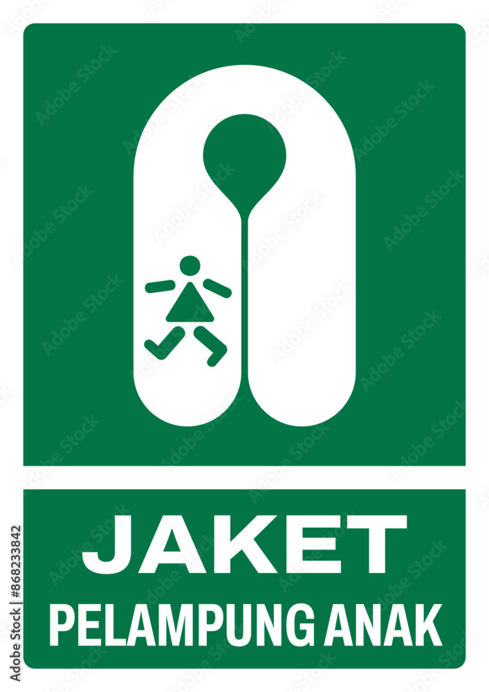 ISO emergency and first aid safety signs in indonesian_jaket pelampung ...